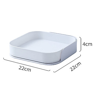 Hemoton 1pc Plastic Storage Dresser Seasoning Organizer for Cabinet Turntable Cake Stand Storage Rack Rotating Rack Spices Vanity Desk Rotating Spice Rack to Rotate White Food Single Layer