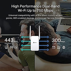 TP-Link AC750 WiFi Extender(RE215), Covers Up to 1500 Sq.ft and 20 Devices, Dual Band Wireless Repeater for Home, Internet Signal Booster with Ethernet Port (Renewed)