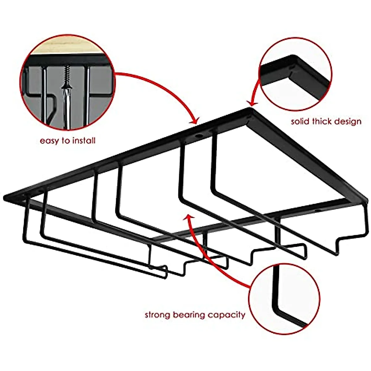 Wine Glass Shelf, Upside-down Home Goblet Iron Art Shelf, Wine Glass Hanging Storage Rack