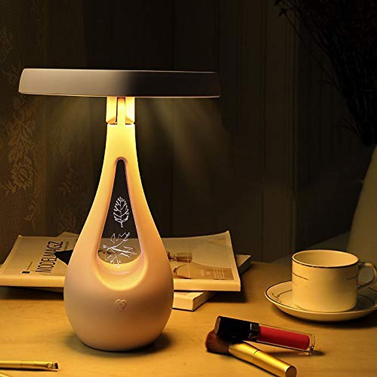 KXA LED Lighted Makeup Mirror, Makeup Mirror Lighted Dimmable Touch Screen Rotation Illuminated Disassembly Tabletop Comestic Mirror for Home Travel