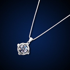 philotes Birthday Mothers Day Jewelry Gifts for Women-925 Sterling Silver 1-Carat Moissanite Diamond Necklace Valentine's Day Gift in Dainty Gift Box (Infinite)