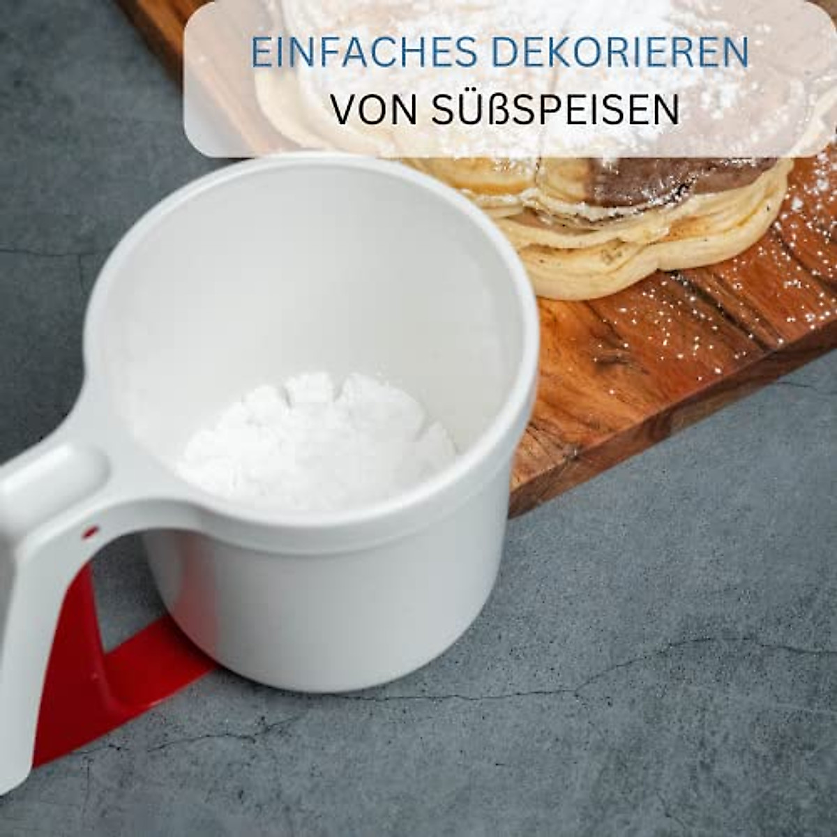 Westmark Flour- And Icing Sifter, 6" x 4" x 4", White/Red