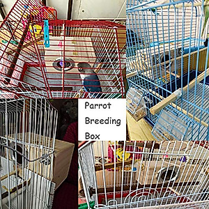 ZYYRT Bird Breeding Box Parakeet Nest Box Budgie Cage Wood House for Parrot, Lovebirds, Parrotlets Mating Box(7.8”x4.8”x4.8”)