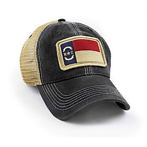 North Carolina Flag Patch Trucker Hat, Black