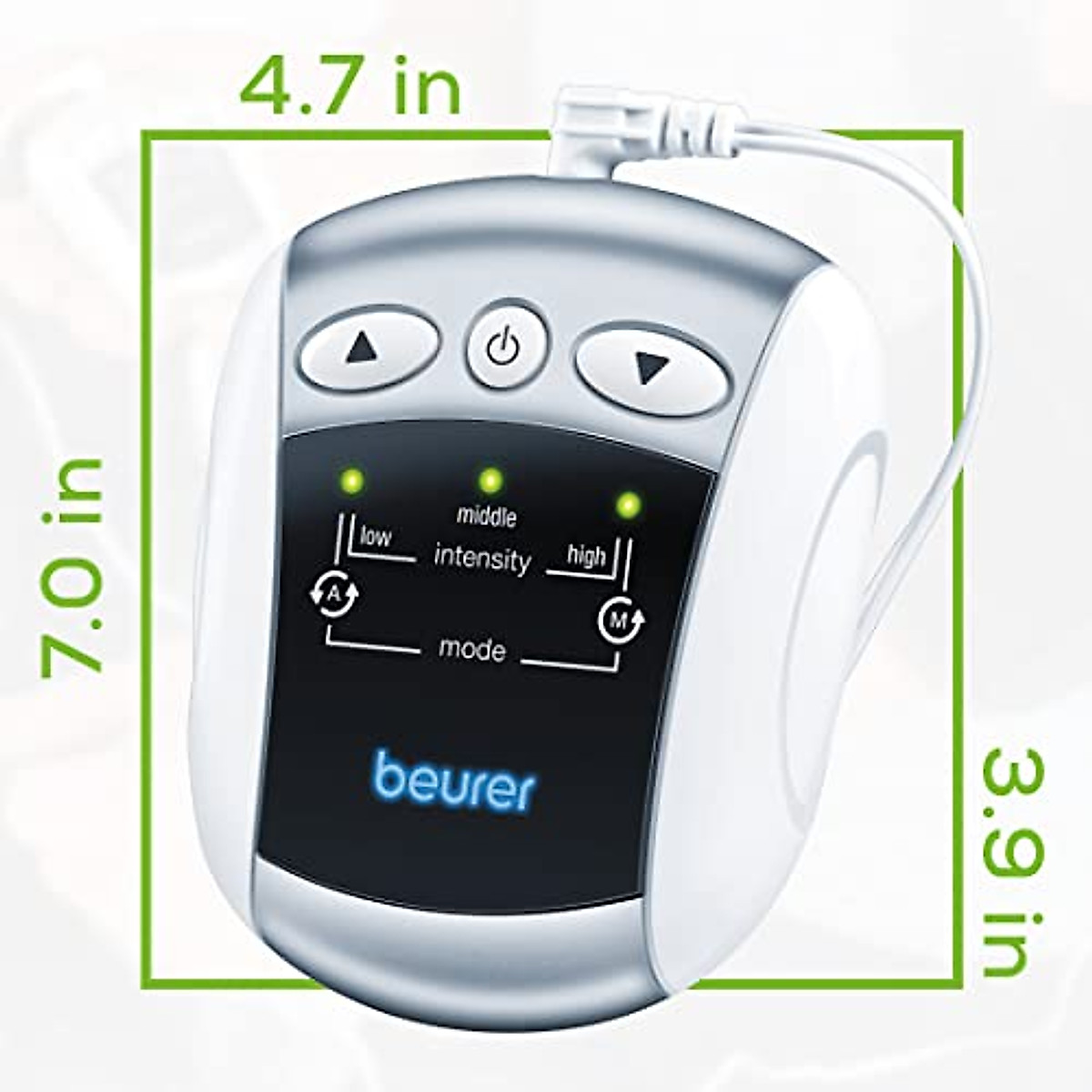 Beurer EM34 TENS Unit Muscle Stimulator, 2-in-1 Knee & Elbow TENS Machine, E-Stim Device for Knee Pain Relief with 25 Intensity Levels, Electric Massager with Universal Brace