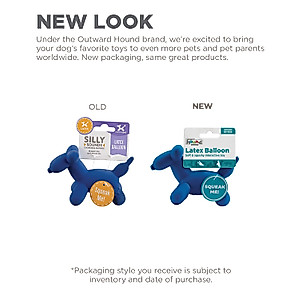 Outward Hound Latex Blue Rubber Balloon Dog Squeaky Dog Toy, XS