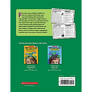 100 Task Cards: Text Evidence: Reproducible Mini-Passages With Key Questions to Boost Reading Comprehension Skills