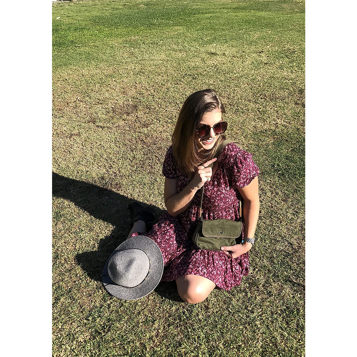 Gootium Canvas Small Crossbody Purse - Flap Shoulder Bag Daily Essentials Pouch, Olive