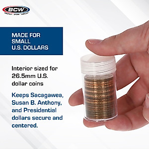 BCW Small Dollar Coin Tubes - 25 ct