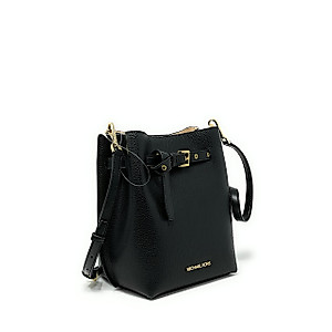 Michael Kors Emilia Small Drawstring Bucket Bag In (Black/Gold)