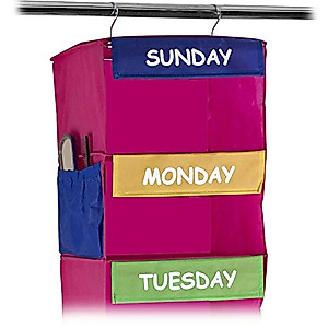 Sagler Daily Activity Organizer Kids 7 Shelf Portable Closet Hanging Closet Organizer Great Closet Solutions