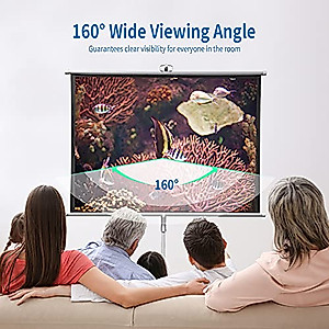 TRMESIA Projector Screen with Stand 60inch Portable Movie Screen for Projector Foldable Tripod Pull Down Projection Screen 4:3 Video Screen Retractable Stand Carry Bag Indoor Outdoor Yard Movie Night