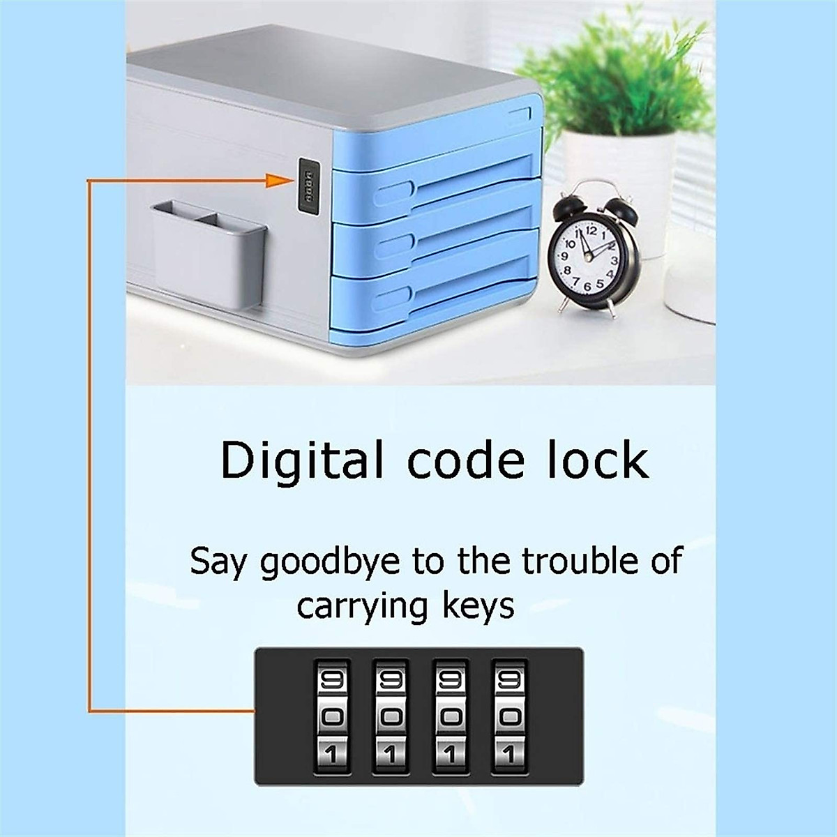 Desktop Organizer Storage Box - Desktop File Cabinet, Flat File Cabinet Storage, Desktop Drawer Cabinet, with Password Lock Drawer Storage Cabinet, Cosmetic Storage/Medicine Storage Box