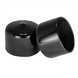 (Pack of 10) 1-5/8" to 1-11/16" Round Black Vinyl Flexible End Cap Bolt Screw Rubber Thread Protector Safety Cover | for 1.625 Inch Pipe Post Tubing Rod OD Cover - 1" inside Height.