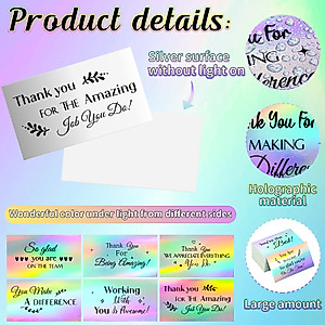 Yeaqee 360 Pcs Employee Appreciation Kudos Cards Thank You Cards for Customer Service Week Gifts Blank Backside Holographic Cards Ideal for Thanksgiving Christmas Family
