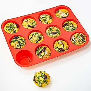 Anxbbo Silicone Muffin Pan Set - Mini 24 Cups and Regular 12 Cups Muffin Tin, Non-Stick Bakeware Silicone Molds for Muffins, Cupcakes, Bread, Tart and Desserts