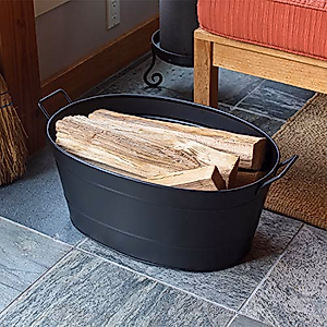 Achla Designs Black Oval Galvanized Steel Tub