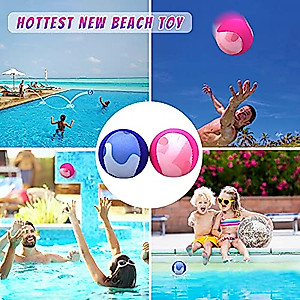 Guard Glasses Water Skipping Ball Summer Beach Ball 2-Pack Water Bouncing Balls Grip Ball for Beach Swimming Pool River Lake, Blue