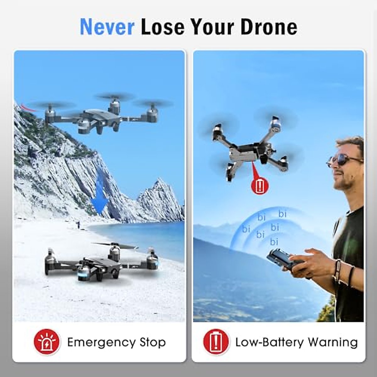 ATTOP Drone with Camera for Adults, 2K Live Video 120° Wide Angle APP-Controlled Camera Drone for Kids 8-12, Beginner Friendly with 1 Key Fly/Land/Return, Remote/Voice/Gesture/Gravity Control, FPV Drone w/ Safe Emergency Stop, 360° Flip, VR Mode, Carrying