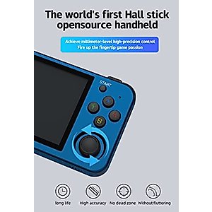 ANBERNIC RG353M Handheld Game Console , Aluminum Alloy CNC Process Dual OS Android 11 + Linux System Support 5G WiFi 4.2 Bluetooth Built-in 64G SD Card 4452 Games (Deep Blue)