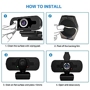 2 Pack Universal Webcam Cover, Desktop Computer External Webcam Lens Cover Shutter Cap Hood, Streaming Web Camera Privacy Cover Clip Compatible with Logitech HD Pro Webcam C270/C615/C920/C930e/C922X