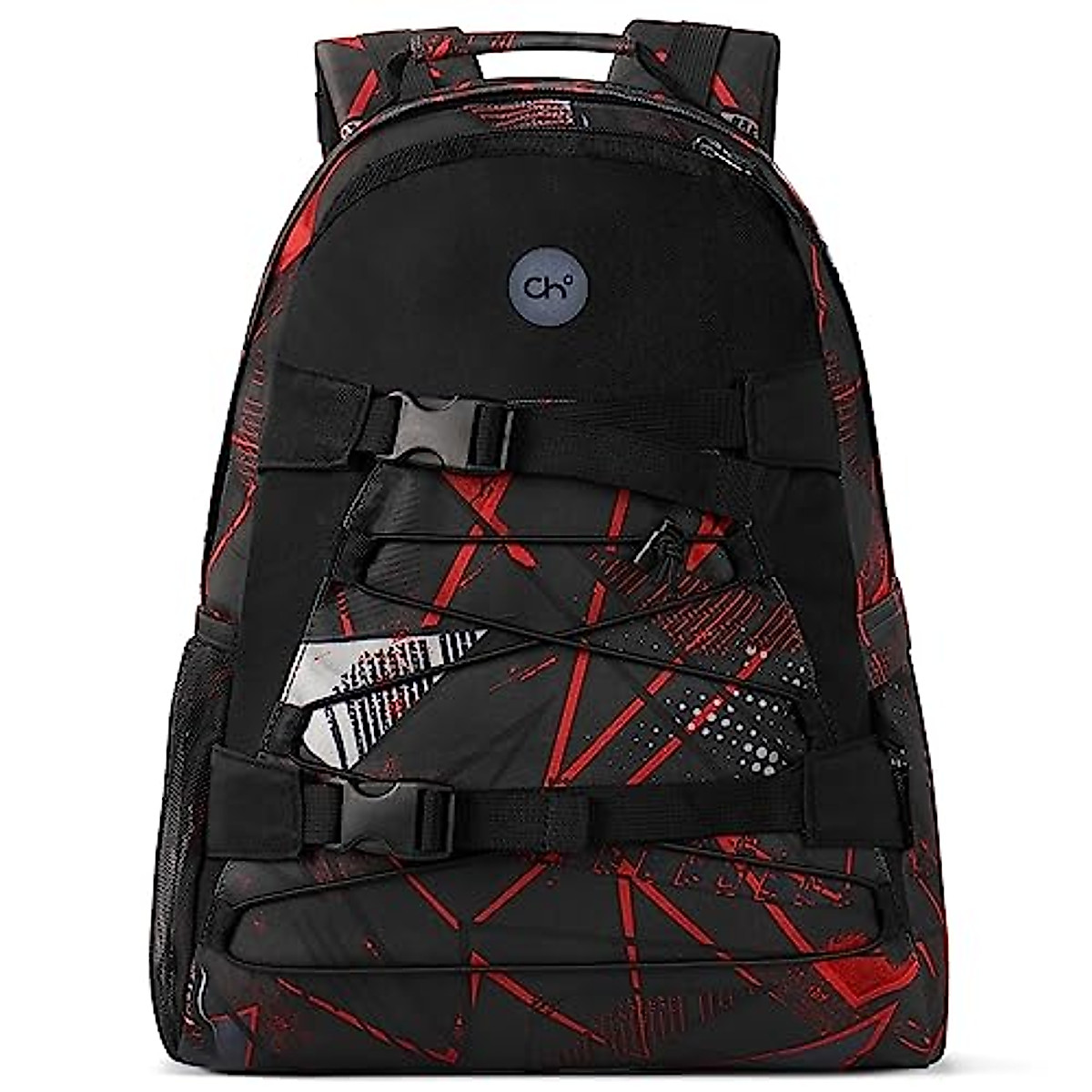 Choco Mocha Boys Red Black Backpack for Elementary Middle School, Large Backpack for Kids Teen Boys, 18 Inch