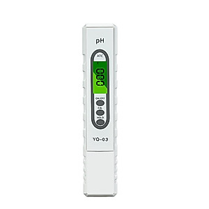 Ecagewill PH Meter for Water Hydroponics Digital PH Tester Pen 0.01 High Accuracy Pocket Size with 0-14 PH Measurement Range for Household Drinking, Pool and Aquarium, White