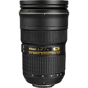 Nikon AF-S NIKKOR 24-70mm f/2.8G ED Zoom Lens (2164) with Padded Lens Case + Macro Filter Kit + UV, CPL, FL Lens Filters + Tulip Hood + Lens Cap Keeper + Cleaning Kit (Renewed)