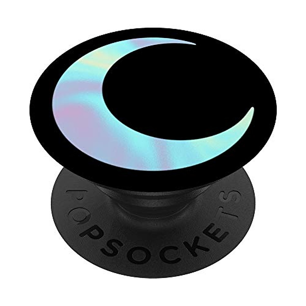 Rainbow Crescent Moon Black PopSockets Swappable PopGrip