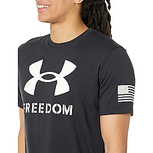 Under Armour Men's New Freedom Logo T-Shirt, Black (001)/White, Large