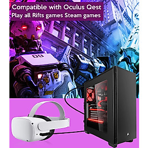 Link Cable for Oculus Quest 2, Virtual Reality Headset Cable for Oculus Quest 2, Steam VR, Fast Charing High Speed PC Data Transfer USB 3.0 to USB C - 10FT (3M)