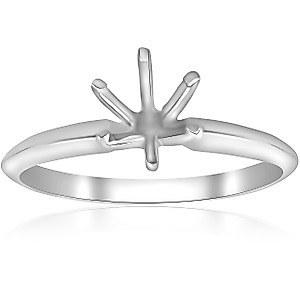 P3 POMPEII3 Six Prong Solitaire Engagement Ring Setting 14K White Gold - Size 4.5