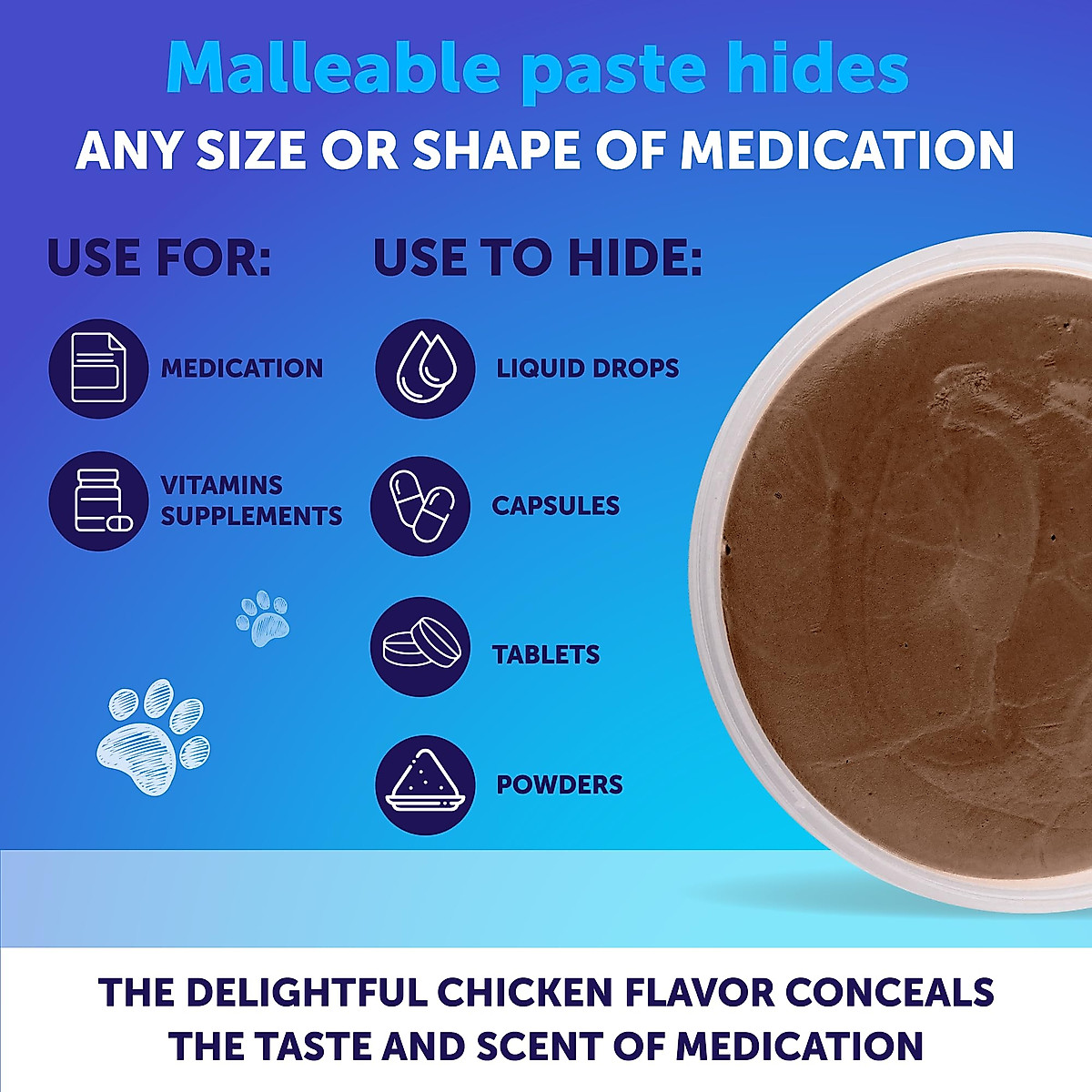 Pill Paste for Dogs - Pill Wrap for Dogs - Wrap a Pill for Dogs - Pill Wrap Masker Treats for All Breeds & Ages - Soft Dog Treats to Hide Pills, Capsules, Tablets - Chicken Flavor - 60 Servings