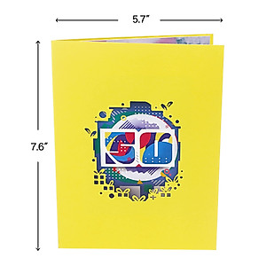 Ribbli 50th Birthday Card, Pop Up 3D Greeting Card, Funny Happy 50 Birthday Card for Men Women Husband Wife Daughter Sister Mom Dad, with Envelope