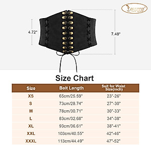 JASGOOD Women Wide Corset Belt Elastic Waist Belt Lace-up Tied Waspie Costume Belt