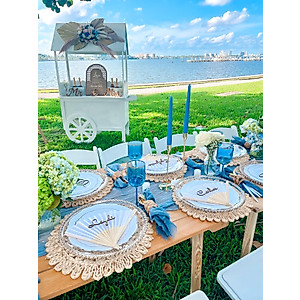 WDF 60pcs White and Gold Plastic Plates - Baroque White With Gold of 30 Heavy Duty Gold dinner plates 10.25inch, 30 Salad Plates 7.5inch