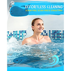 AOSYCO Hot Tub Scum Absorber, Reusable Oil Absorbing Sponge, Spa Defoamer Hot Tub Skimmer Accessories, Upgraded of Scum Bug Scumbug Scum Rays, S-C-U-M-R-A-Y Cleaner, 2Pack Cleaning Kit