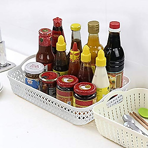 AnnkkyUS Weaving Plastic Baskets, Set of 6 A4 Paper Storage Tray