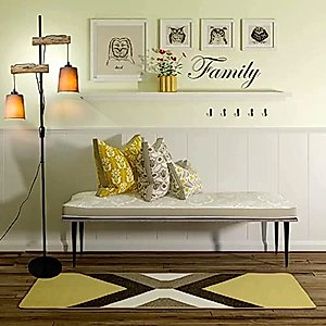 Floor Lamps for Living Room,Farmhouse Industrial Floor Lamps,68 Inch 2 Lights Wood Standing Lamp,Sturdy Base Tall Vintage Pole Light, Metal Black Floor Lamps Bedroom Office Rustic Home