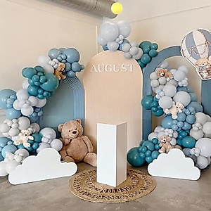 Dusty Blue Balloon Garland Blue White Balloon Arch Double Stuffed Latex Balloons Slate Blue Balloon Garland Kit For Baby Shower Birthday Wedding Anniversary Party Decorations