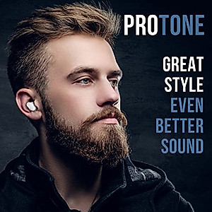 Zoof ProTone True Wireless Bluetooth 5.2 Earbuds, 24 Battery Life and Sweat and Water Resistant with Built-in Mic