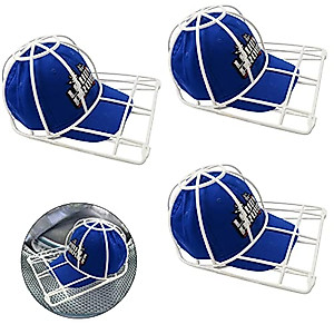 Evelots Baseball Cap/Trucker Hat Washer Cleaner-3 Pack-Protector Holder, Sturdy Plastic Frame Cage-Dishwasher/Washing Machine, Hat Shaper/Storage