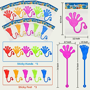 PICcircuit Sticky Hands Bulk 30 PCS Party Favors for Kids 4-8,8-12 Year Stretchy Sticky Hand Feet Christmas Goodie Bags Stuffers for Kids Small Mini Classroom Prizes Bulk Birthday Party Slap Hand