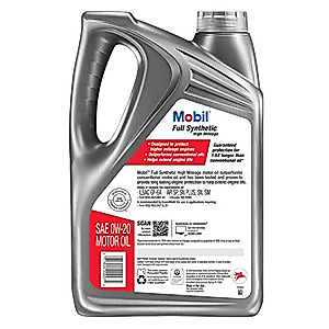 Mobil Full Synthetic High Mileage Motor Oil 0W-20, 5 Quart