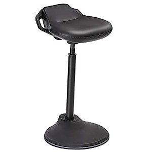 SONGMICS Standing Stool, Active Sitting Balance Chair, Work Stool, 23.6-33.3 Inches, with Anti-Slip Bottom Pad, for Standing Desk, Black UOSC12BK