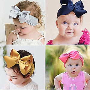 DED 20 Pieces Soft Elastic Nylon Headbands Hair Bows Headbands Hairbands for Baby Girl Toddlers Infants Newborns