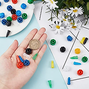 OLYCRAFT 140pcs Syringe Tip Caps Luer Lock Tip Plastic Stopper Syringe Barrel Tip Caps Lock Screw Type Industrial Syringe Tip No Needle Tip Cap for Feeding Tubes 7 Colors