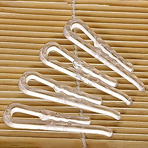 Mini Skater 2 Inch U Shape Clear Shirt Folding Clips Durable Plastic Alligator Clips with Teeth for Ties Socks Pants and Dress,100Pcs