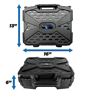 CASEMATIX Miniature Storage Hard Shell Figure Case - Dual Layer Customizable Foam Case for Standard Miniatures, Large Units and Vehicles, Compatible with Warhammer 40k, DND & More!
