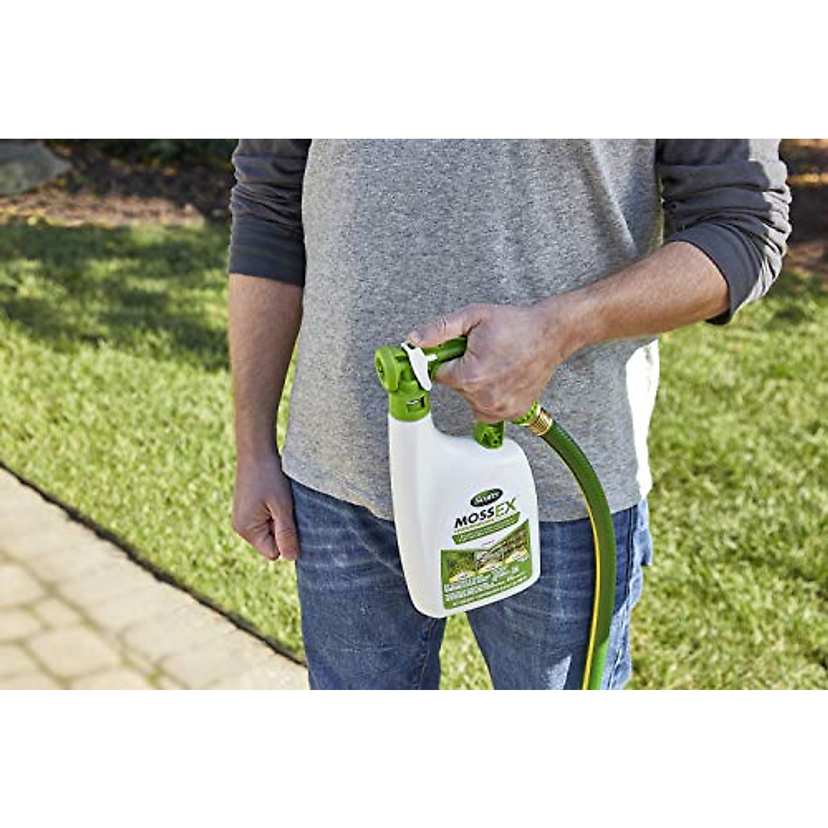 Scotts MossEx 3-in-1 Ready-Spray, Moss Killer for Lawns, Hard Surfaces, and More, 32 fl. oz.